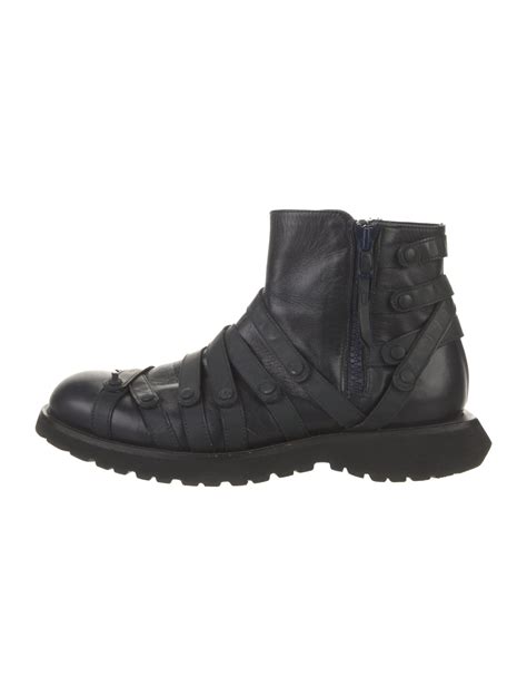 Cesare Paciotti Leather Moto Boots Blue Boots Shoes Ces23897 The