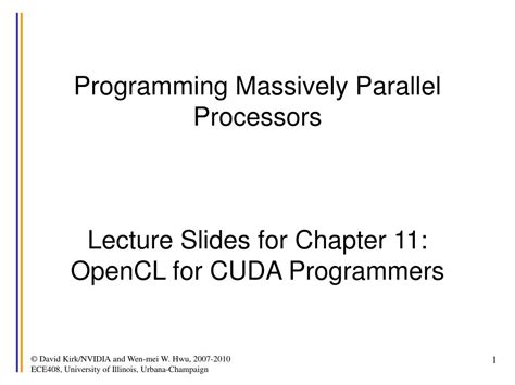 Ppt Programming Massively Parallel Processors Lecture Slides For