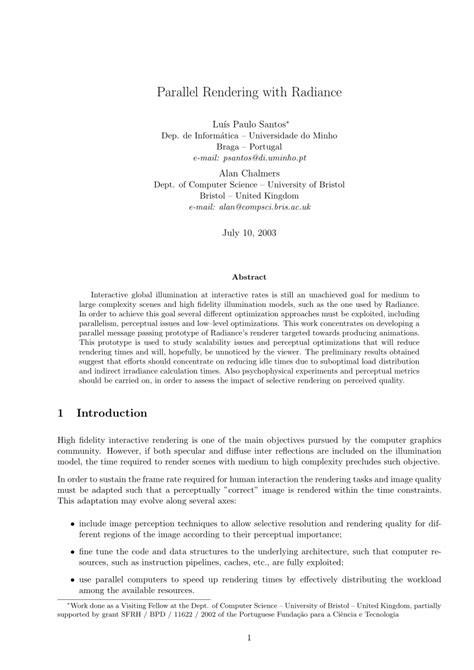 pdf parallel rendering with radiance