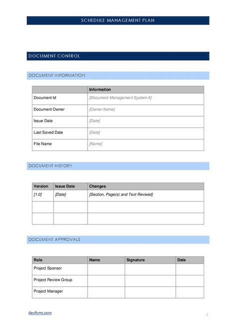 Schedule Management Plan Template In Word And Pdf Formats Page 2 Of 9