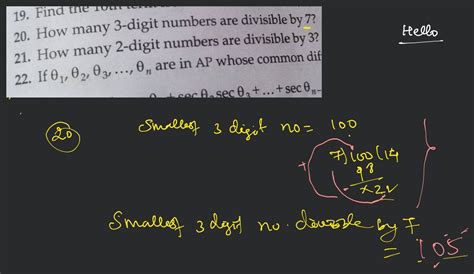 20 How Many 3 Digit Numbers Are Divisible By 7 21 How Many 2 Digit Nu