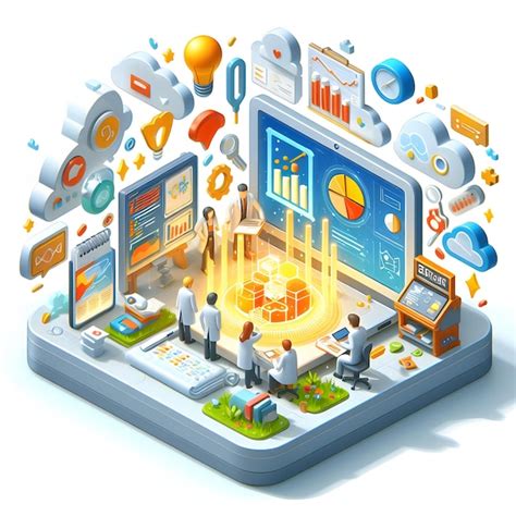 Premium Photo Glossy Research Development Data Visualization In 3d