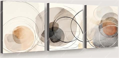 premium photo abstract circle canvas set