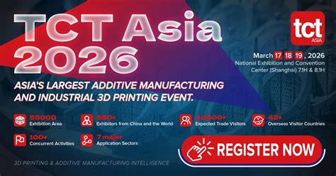 Tct Asia 2026 Now Returns To Shanghai Bigger Than Ever 3d Printing