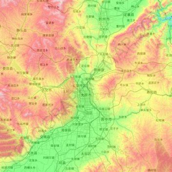 太原市地形图、海拔、地势
