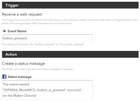 How To Use Esp8266 Nodemcu Post Update Status On Facebook And Twitter Using Ifttt Service Tesr