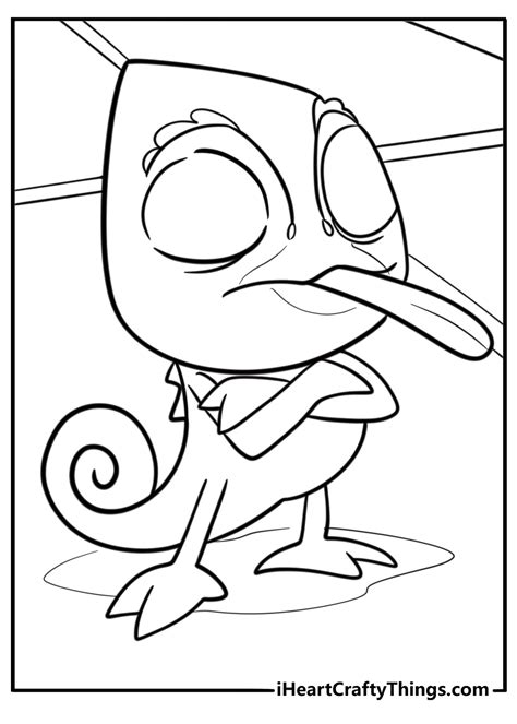 Pascal Tangled Coloring Pages Rapunzel Drawing Colouring Getdrawings