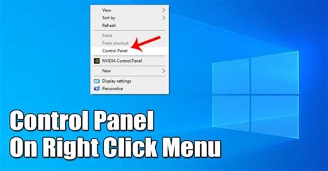 How To Add Control Panel To Windows Right Click Menu