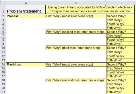 Simple 5 Why Template Excel