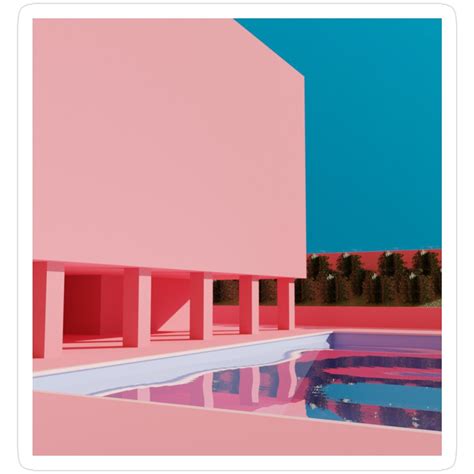 Pink Fever Dream Liminal Space Poster Sticker Wallpaper Digital