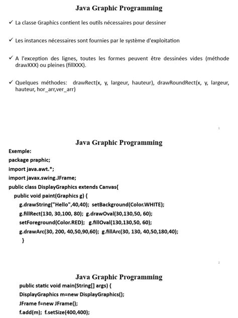 Java Graphic Programming Pdf Java Langage De Programmation