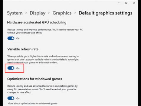 How To Enable Or Disable Variable Refresh Rate Vrr In Windows 11