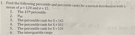 solved find the following percentile and percentile ranks