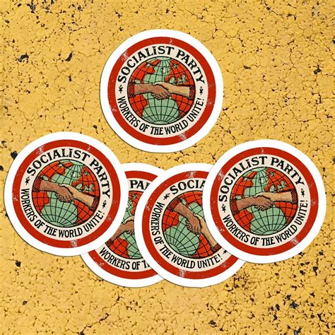 Set Socialist Party Kiss Cut Stickers Workers Of The World Unite 5