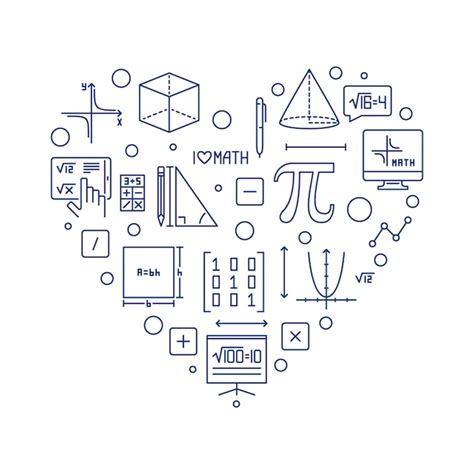 Premium Vector Math Heart Vector Concept Outline Banner Math