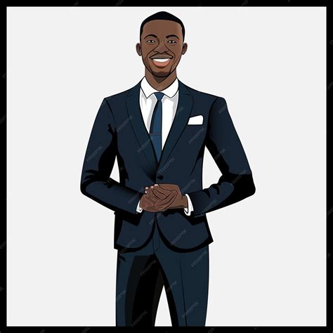 Premium Vector Nigerian Businessman Charachter Mature Vector Illustration