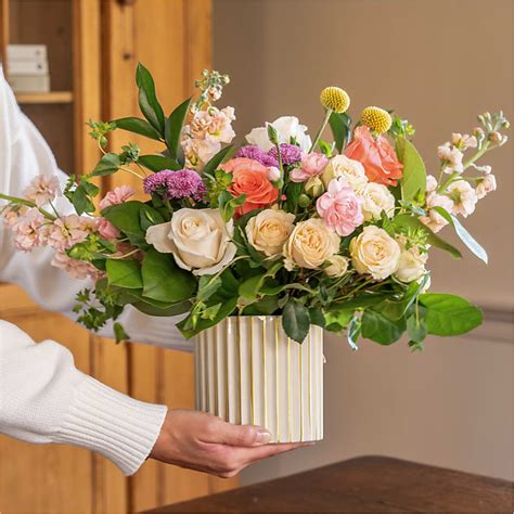 French Market Bouquet With Ivory Vase
