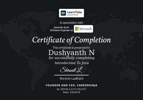 Completed Java Course On Careerninja Dushyanth N Posted On The Topic