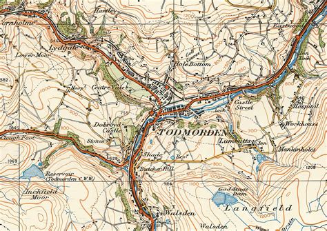 Todmorden West Yorkshire 1920 Old Map Downloads