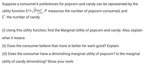 solved suppose a consumer s preferences for popcorn and