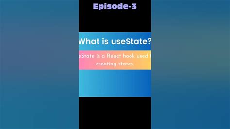 Ep 3 Reactjs Demo What Is Usestate Venkateshmogili Reactjs Shorts Programming Coding