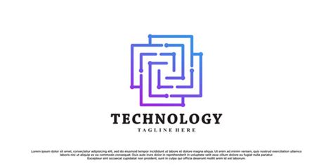 Abstract Technology Logo Design With Creative Vector Image