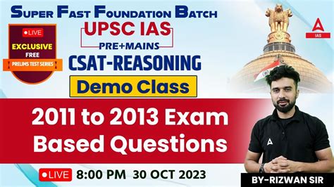 Csat Reasoning 2011 To 2013 Exam Based Questions Upsc Csat Reasoning