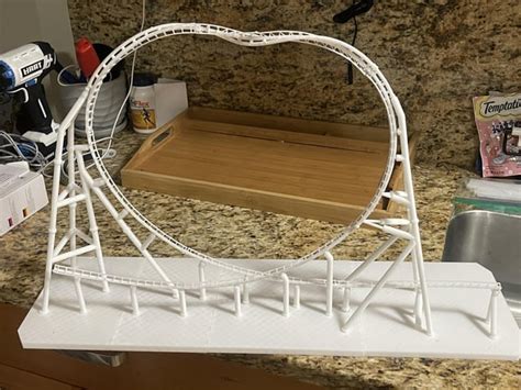 3d printed non inverting loop intamin roller coaster r 3dmodeling