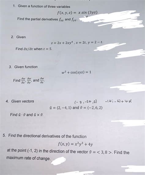 Given A Function Of Three Variables F X Y Z StudyX