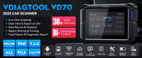 Amazon Com VDIAGTOOL Bidirectional Scan Tool VD70 OBD2 Scanner Diagnostic Tool With ECU Coding