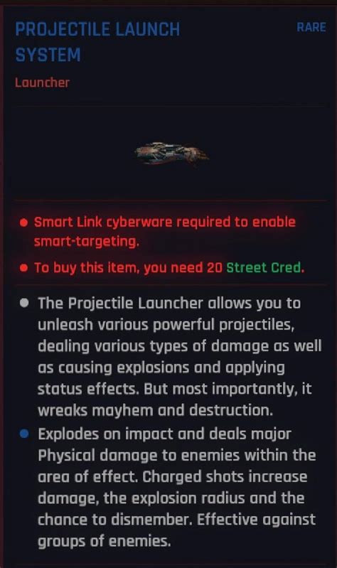Cyberpunk 2077 Projectile Launch System Free