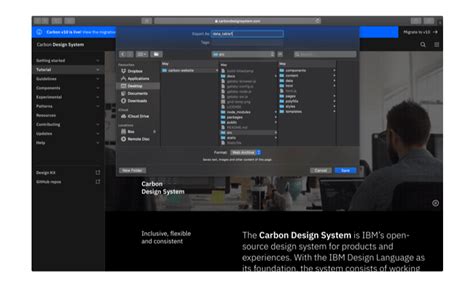 Export Pattern Carbon Design System