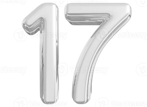 Silver 3d Number 17 36308758 Png