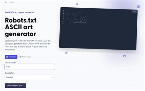 ascii art generator image text and robots txt support