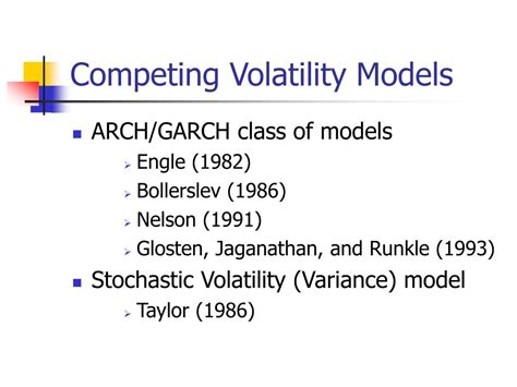 Ppt Modelling And Forecasting Stock Index Volatility A Comparison Between Garch Models And