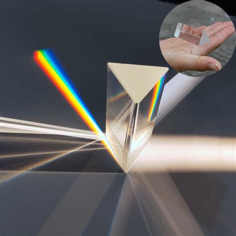 25x25x80mm Triangular Prism Optical Prisms Glass Physics Teaching Refracted Rainbow Wish