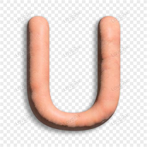 여드름 흉터 반사 3d 편지 U Png 일러스트 무료 다운로드 Lovepik