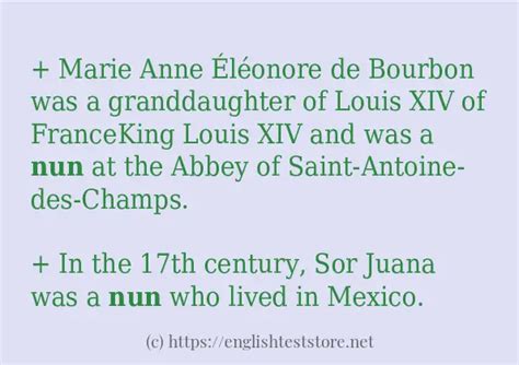 Nun Example Sentences Englishteststore Blog