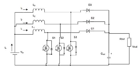 Three Phase Interleaved Dc Dc Boost Converter The Circuit Of A