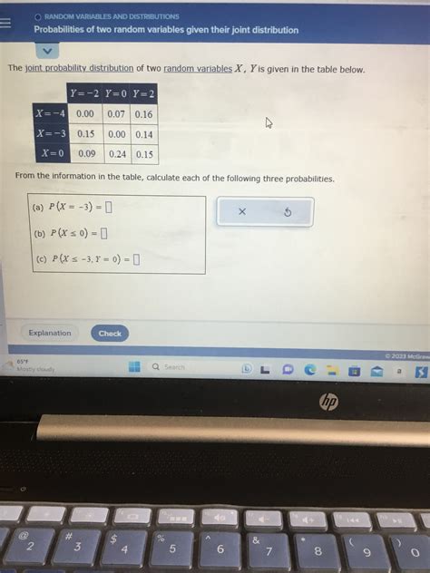 Solved The Joint Probability Distribution Of Two Random Chegg