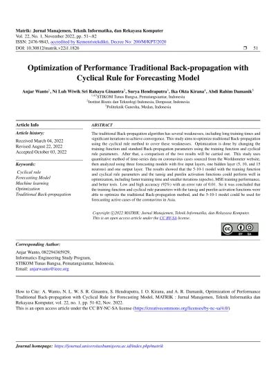 View Of Optimization Of Performance Traditional Back Propagation With View Of Optimization Of Performance Traditional Back Propagation With