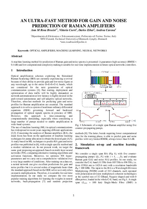 Pdf An Ultra Fast Method For Gain And Noise Prediction Of Raman