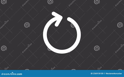 animated refresh white line ui icon stock footage video of mode logo