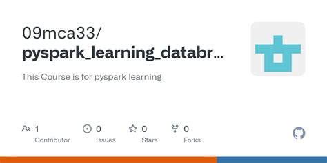 GitHub Mca Pyspark Learning Databrciks This Course Is For Pyspark Learning
