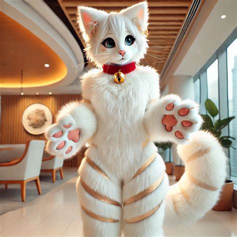 Yuis Original Fursuit014 Furry Costume Cat Fursuit Pink Paws