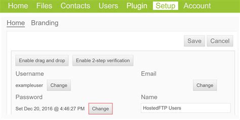 Change Reset Your Account Password Hosted FTP Help Resources