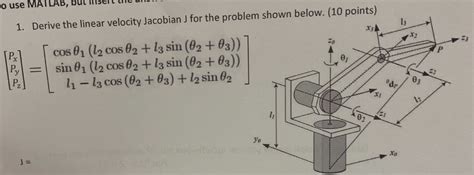 solved derive the linear velocity jacobian j for the problem