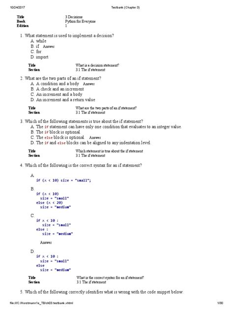 Testbank Chapter 3 Pdf Boolean Data Type Computer Programming