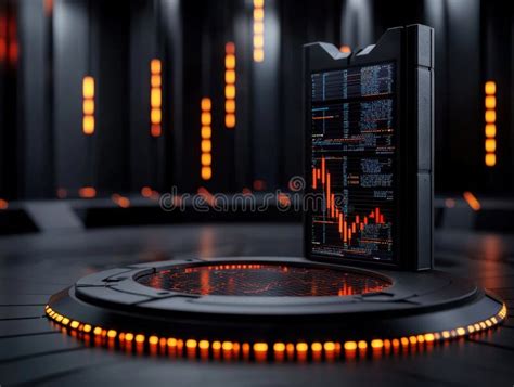 Futuristic Trading Interface On A Sleek Display Featuring Market Data