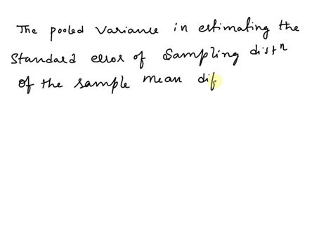 Solved In Testing The Difference Between Two Population Means Using